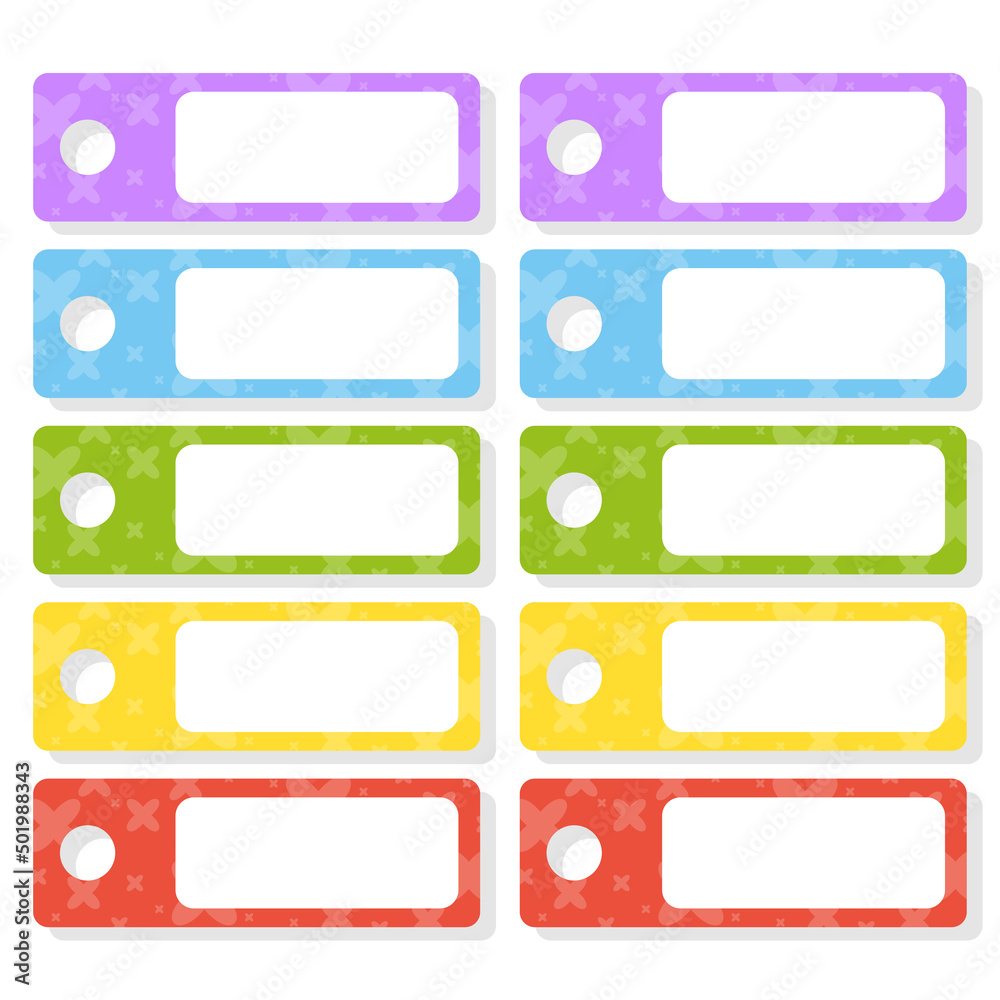 Gift tags. Bright stickers. Rectangular label. For holidays with space ...