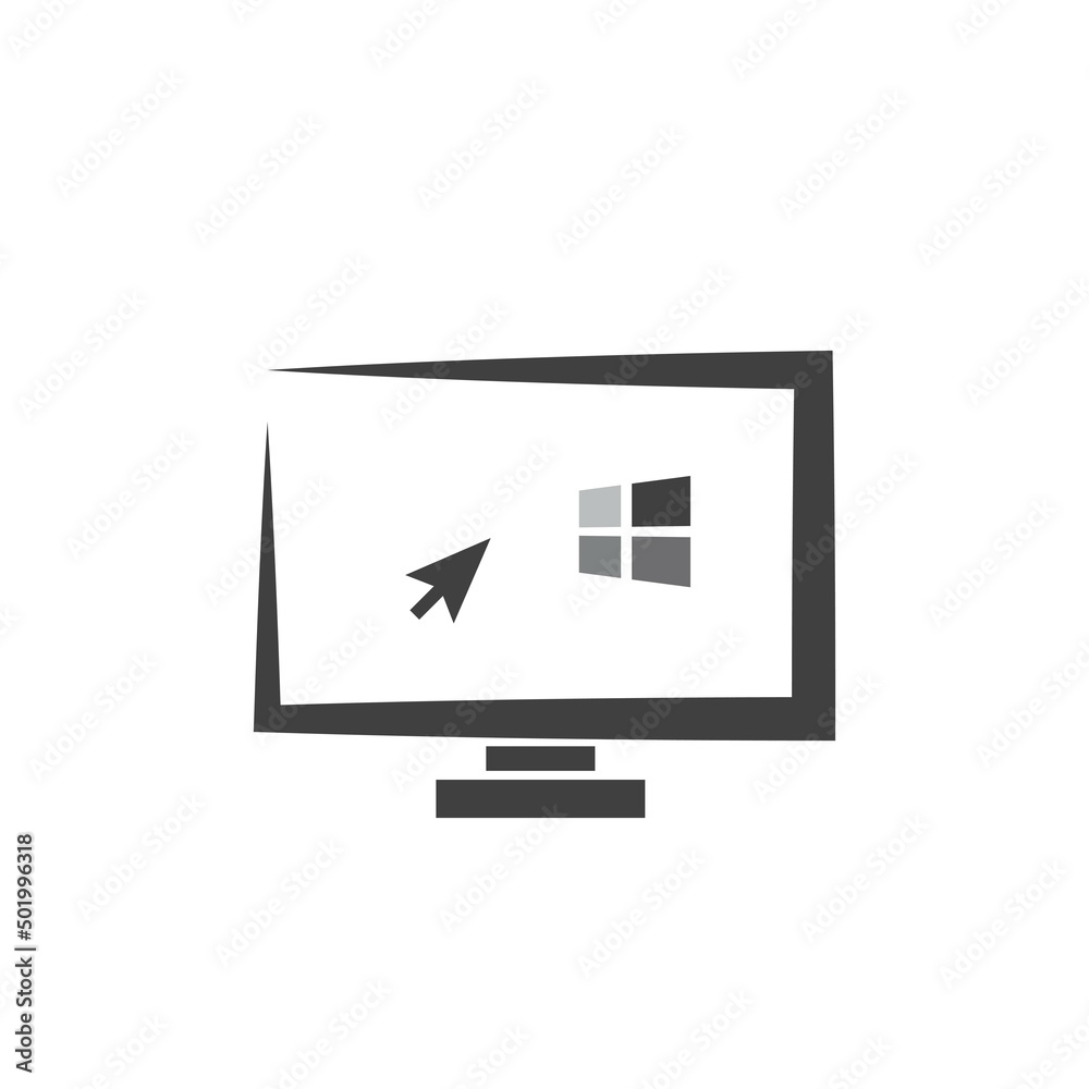 Computer monitor logo vector Stock Vector | Adobe Stock