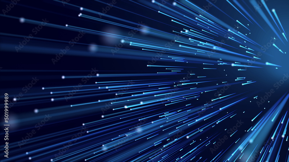 Futuristic illustration with explosion of data.Blur technology ...