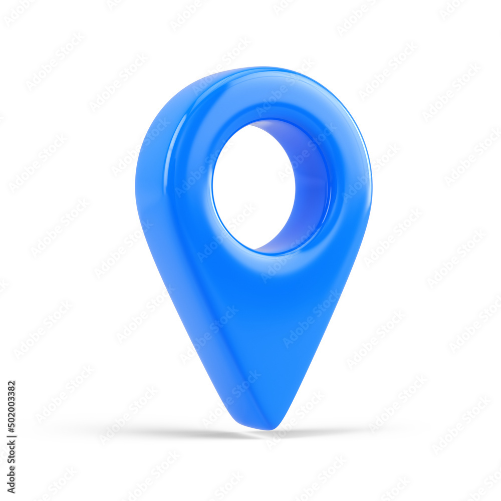 Blue Pointer Icon, Location symbol isolated on white. Gps, travel ...