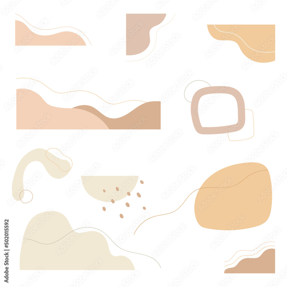 Set of abstract shape. Organic shapes. Vector set of abstract hand ...