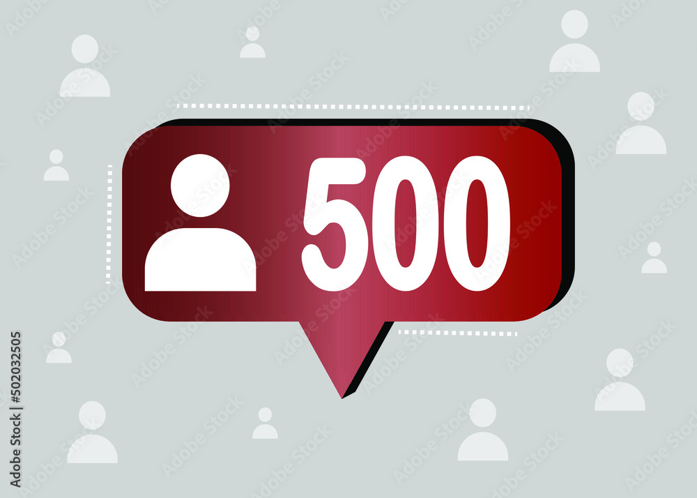 Thank you 500 followers and peoples. Banner for online social group ...
