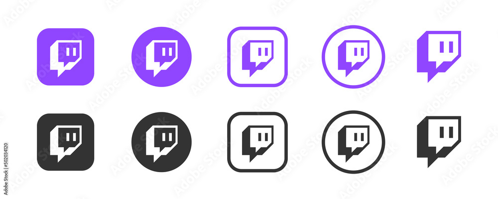Twitch vector logo icon set Stock Vector | Adobe Stock