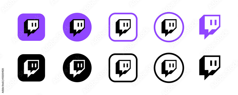 Twitch vector logo icon set Stock Vector | Adobe Stock
