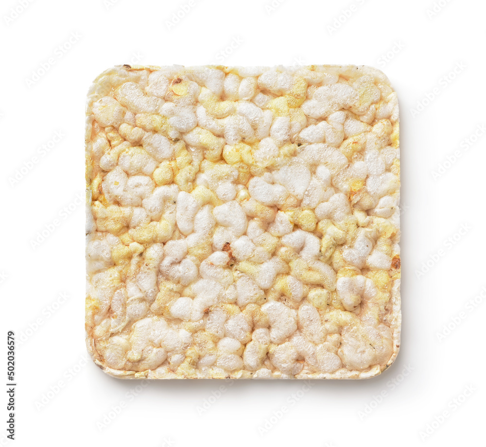 Square puffed rice crispbread Stock Photo | Adobe Stock