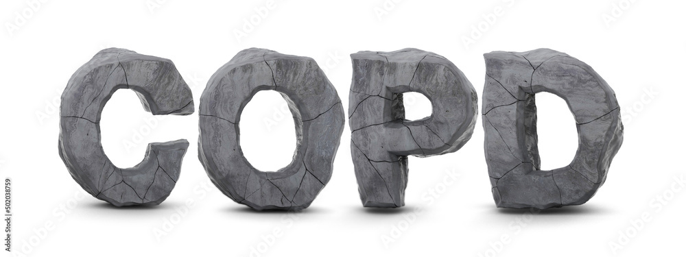 COPD Stone 3d text isolated on white background. 3D rendering. 3D ...