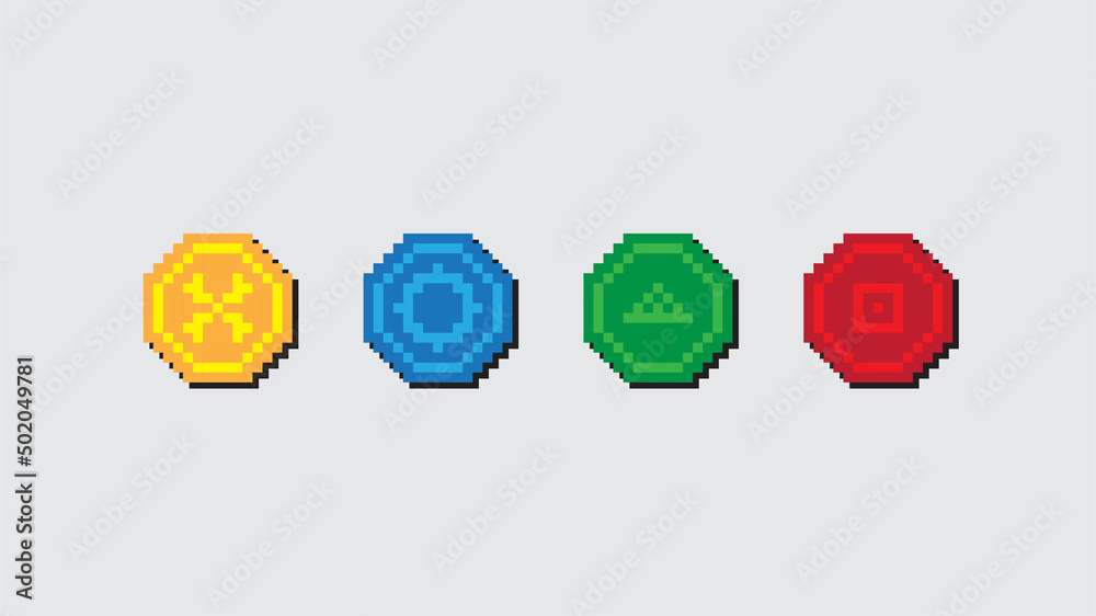 pixel art play button Stock Vector | Adobe Stock