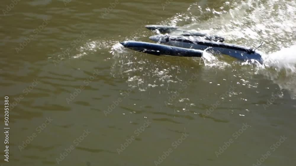 Prototype of an electric model of a ship reaching speeds of up to 100 ...