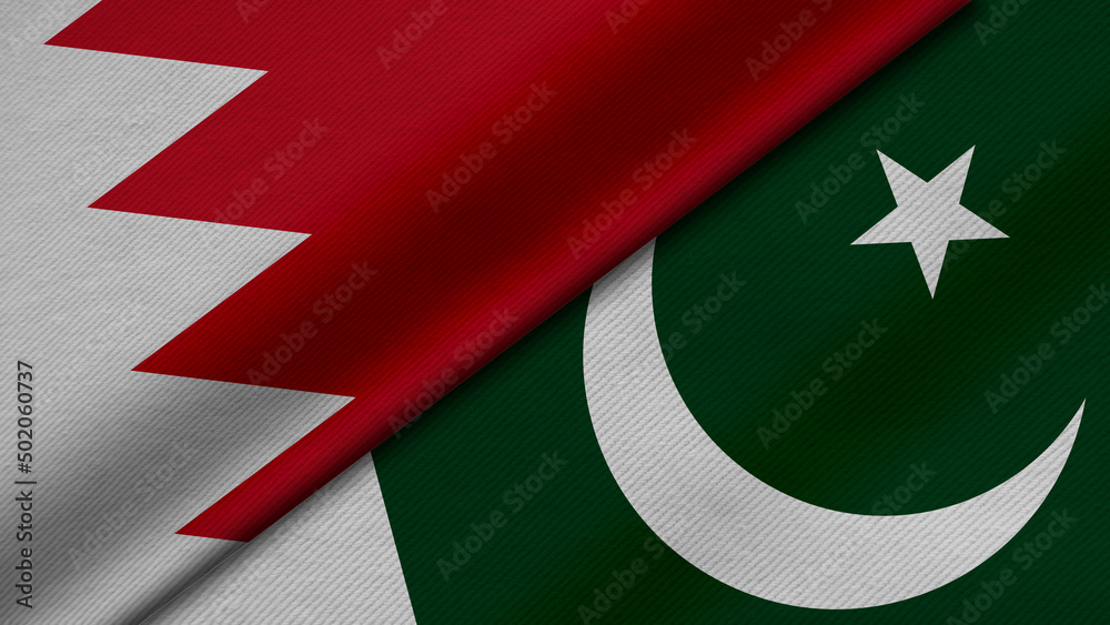 3D Rendering of two flags from Kingdom of Bahrain and Republic of ...
