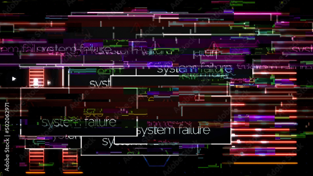 Program on the computer screen interrupted by system failure message ...