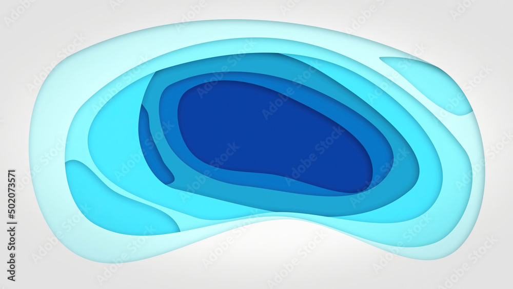 Abstract animation of blobs of different shapes swaying on light white ...