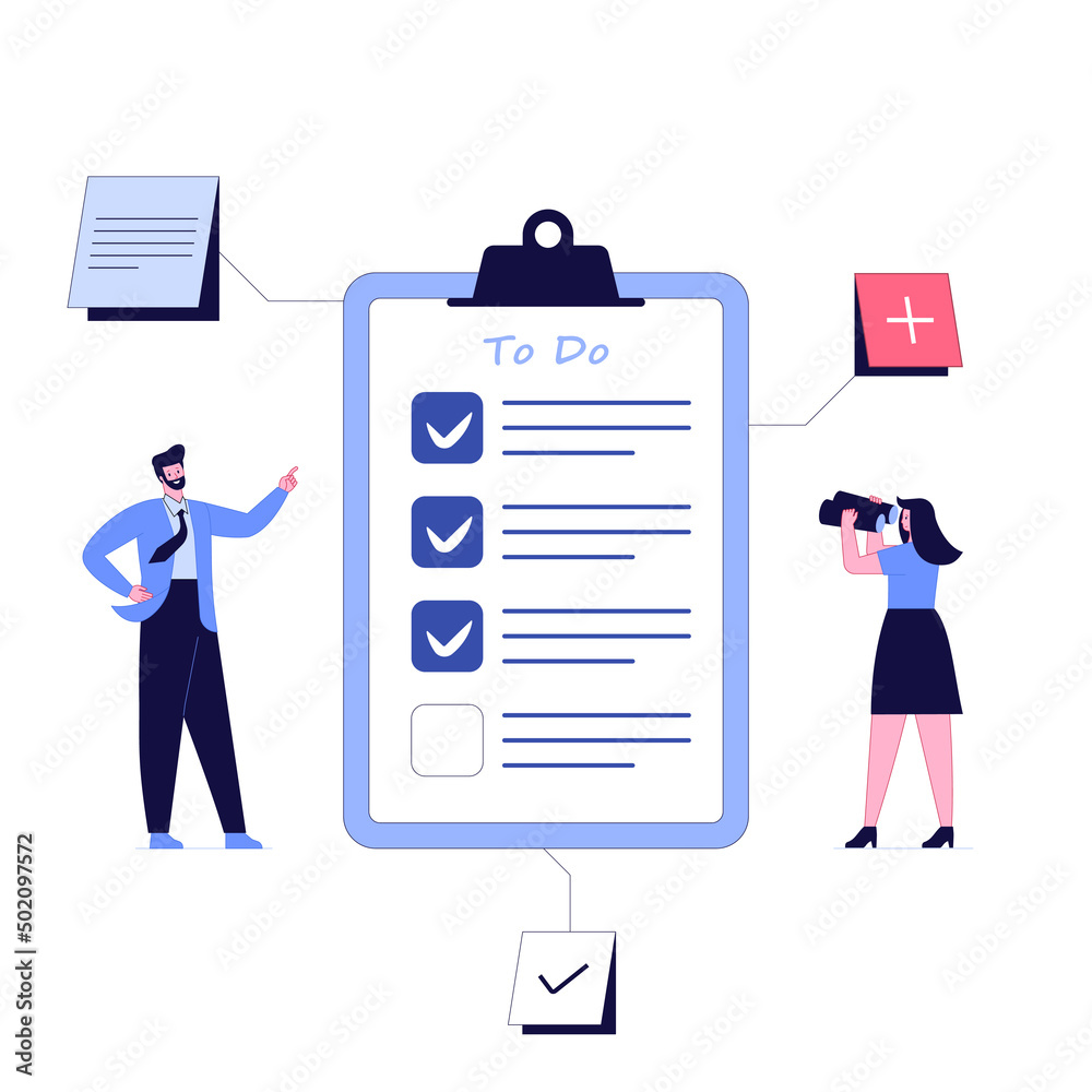 People feel in check boxes in to do list. Project task management IT ...