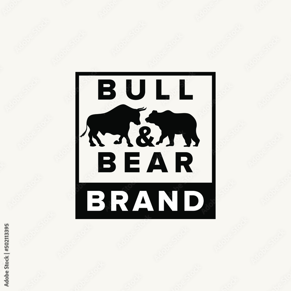 simple bull and bear logo for a brand Stock Vector | Adobe Stock