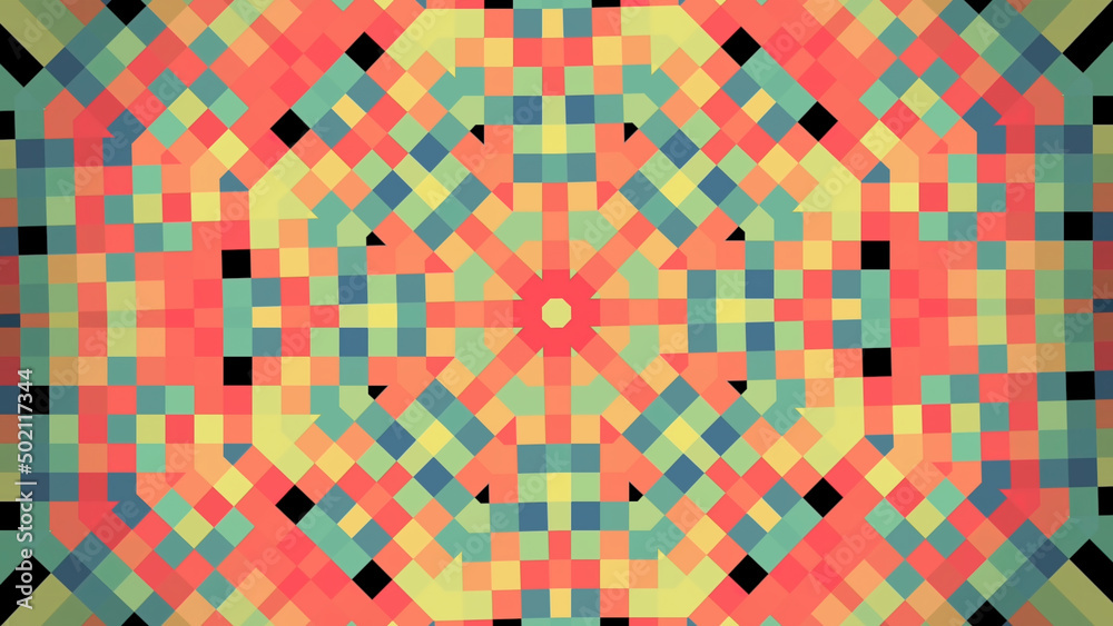Beautiful abstract multicolored pattern consisting from pixels moving ...