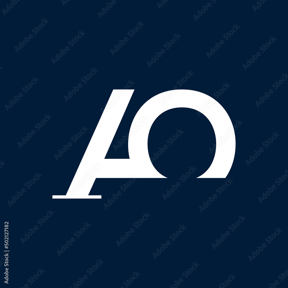 Initial Linked Letter AO Logo Design vector Illustration. Stock Vector ...