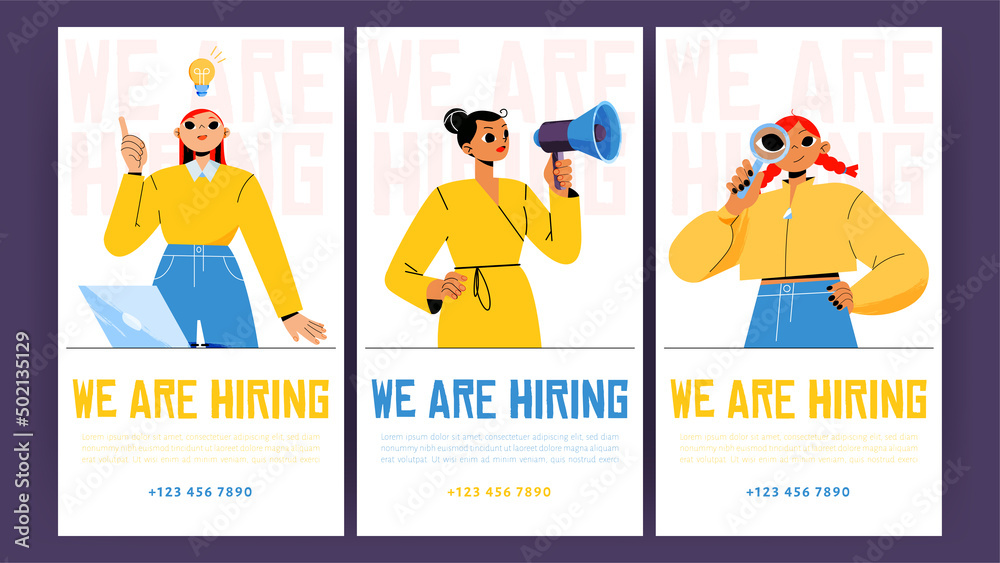 We are hiring posters with women hr managers recruit candidate for job ...
