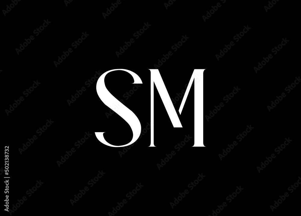SM Letter Logo Design Template Vector Stock Vector | Adobe Stock