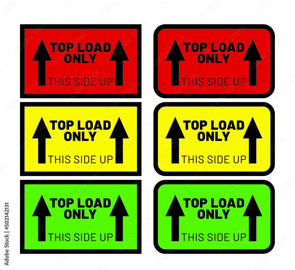 Top load only This side up illustration vector packaging lable use for ...
