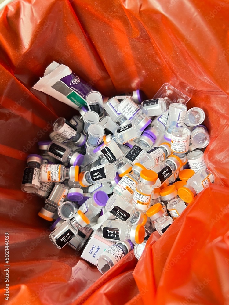 Store set Covid-19 coronavirus vaccine and expired vaccine in storage ...