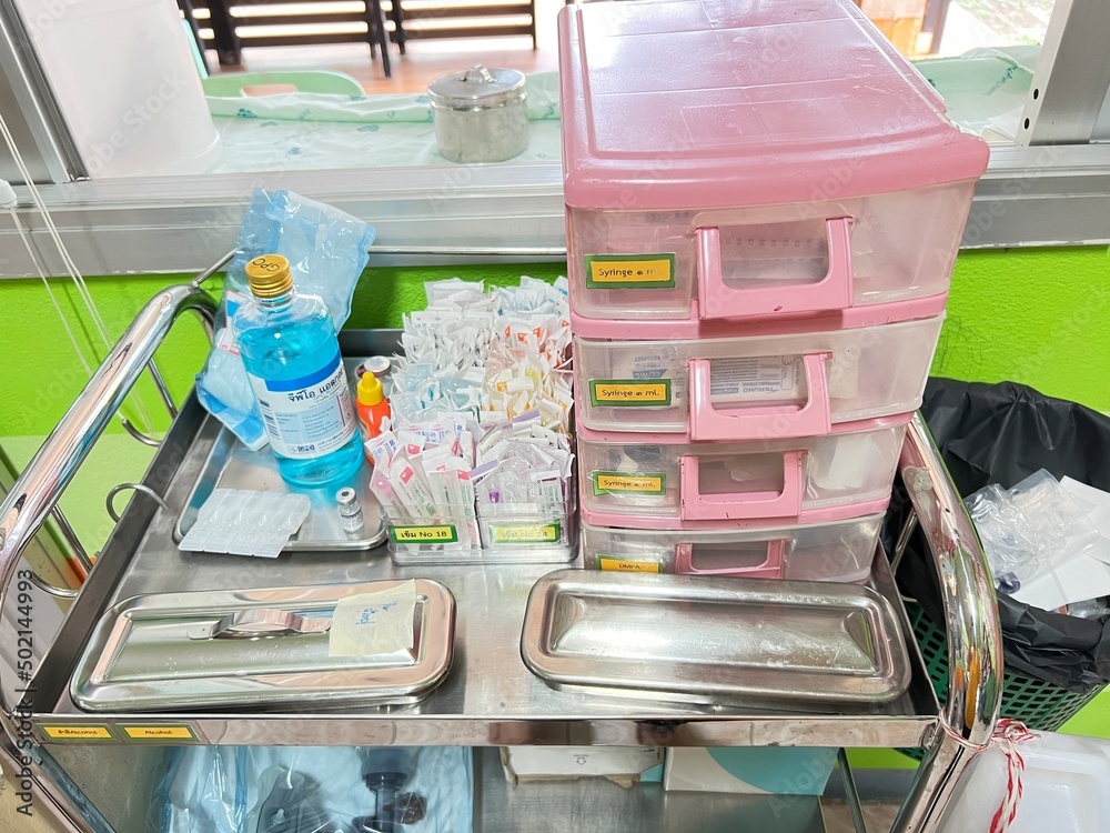 Store set Covid-19 coronavirus vaccine and expired vaccine in storage ...