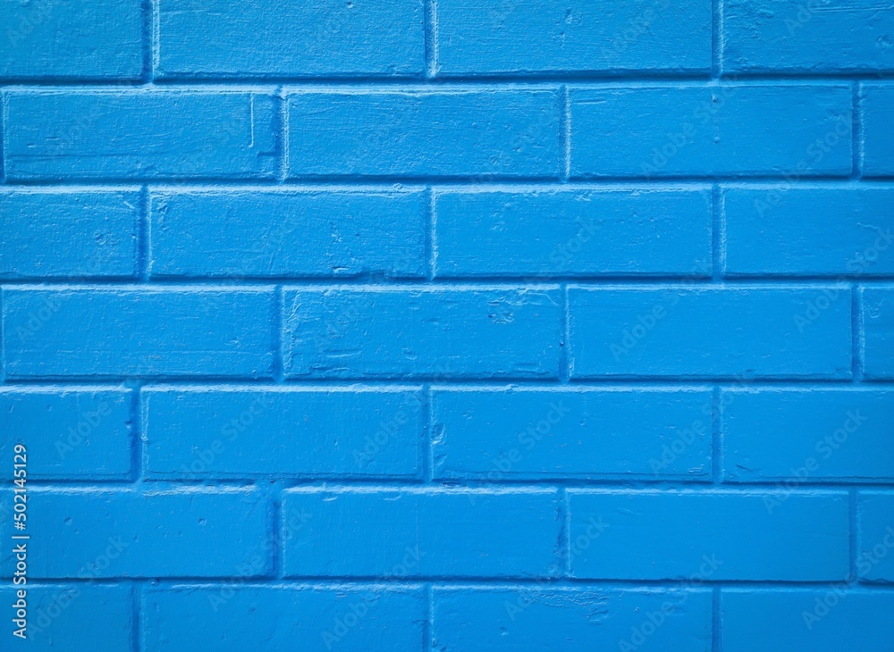 Blue block brick wall background for interior work. Stock Photo | Adobe ...