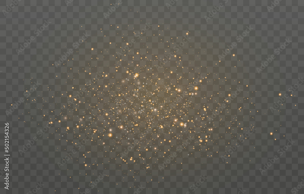 Fairy dust sparks and golden stars shine with special light. Sparkling ...