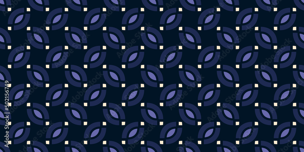 Simple geometric pattern abstract paisley shape motif classic blue ...