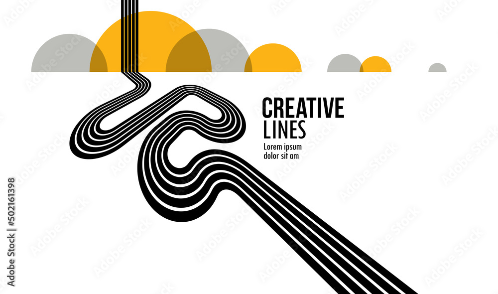 Linear composition vector road to horizon, abstract background with ...