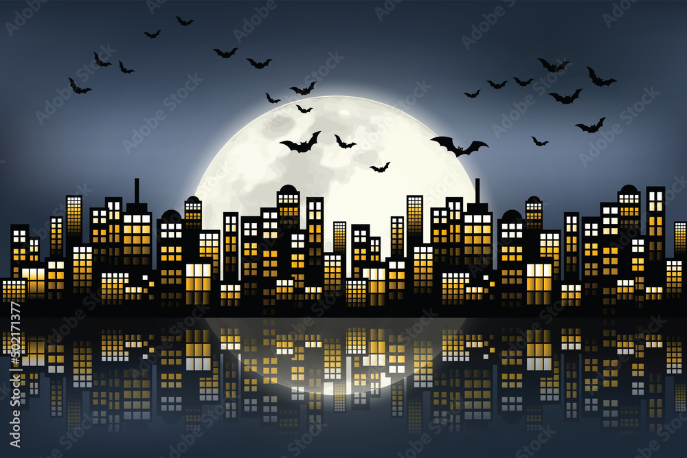 Bats Flying At Night Cartoon