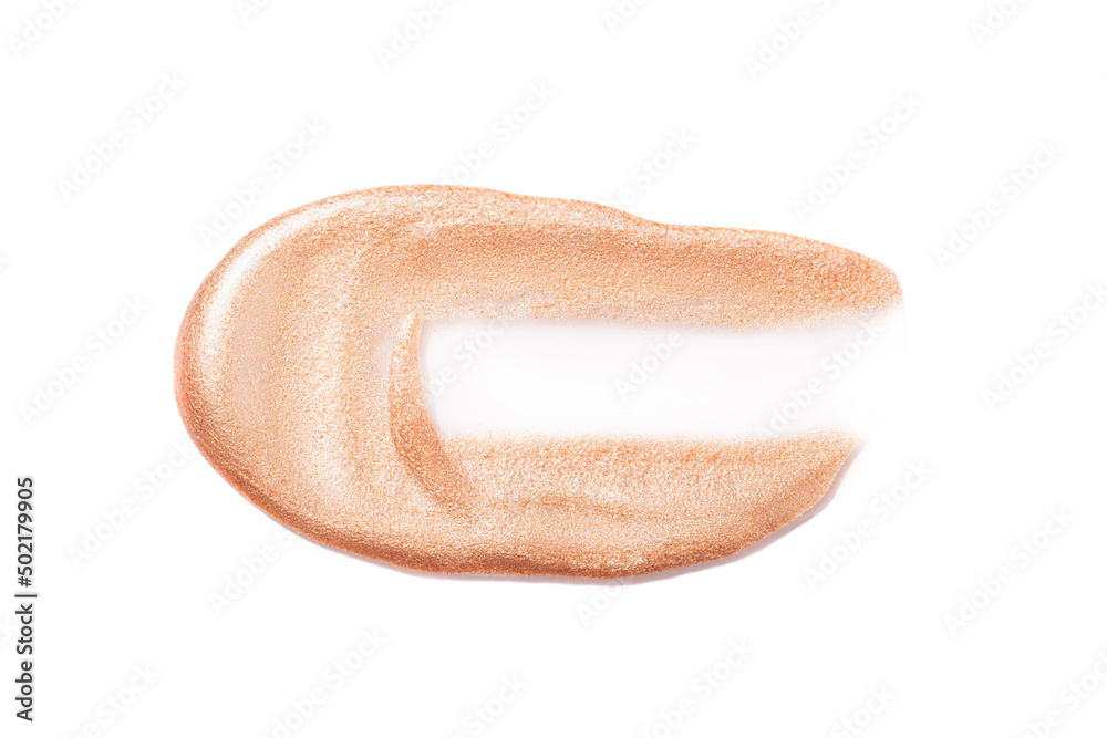 Glitter cream texture swatch isolated on white background. Cosmetic or ...