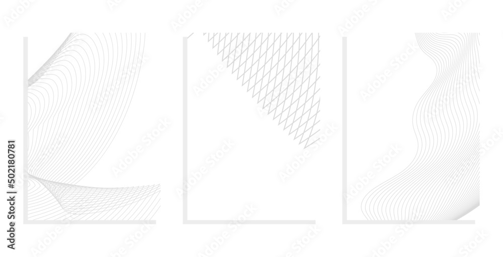 wavy lines vector template background set Stock Vector | Adobe Stock