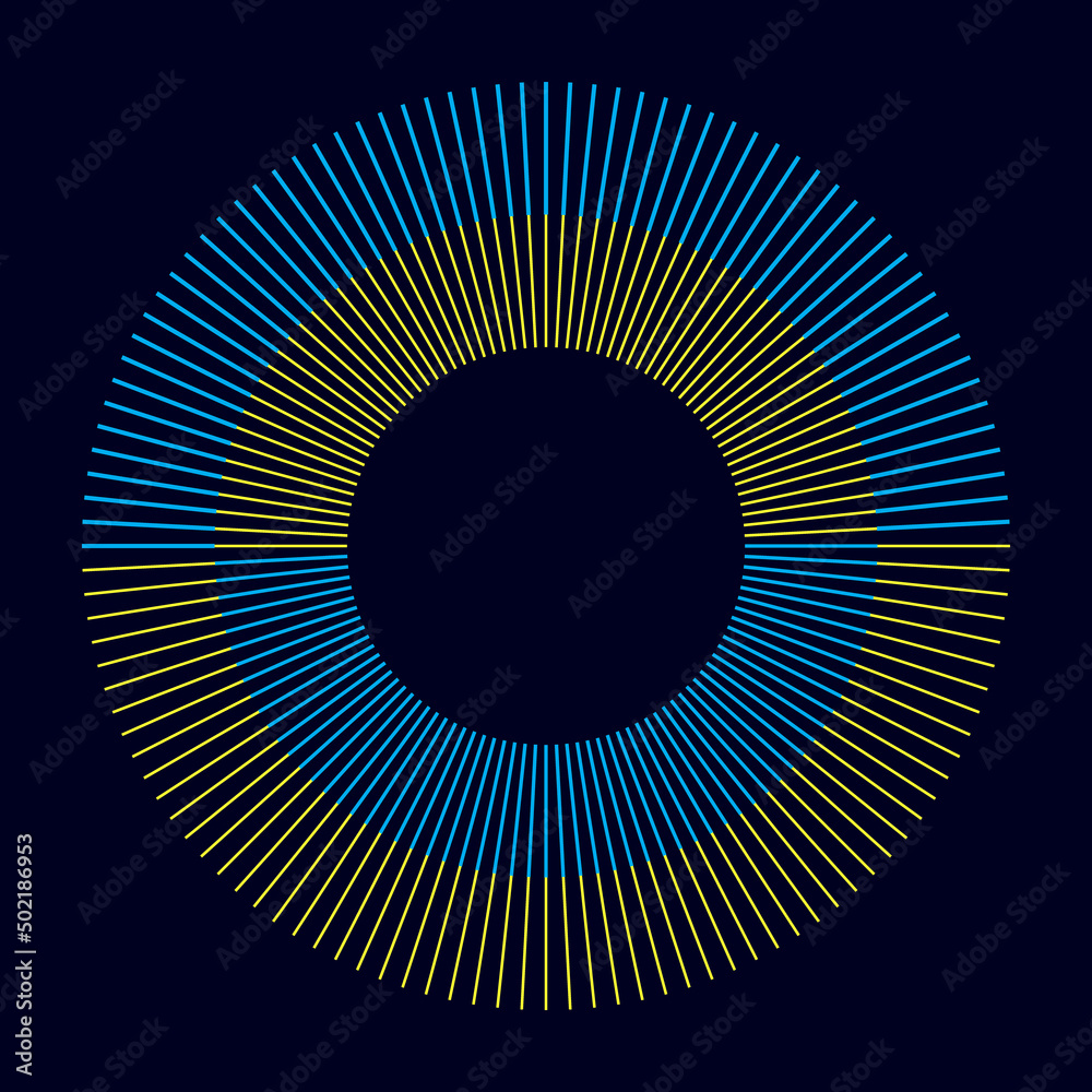 Abstract art circle symbol or icon with blue and yellow colors. Tattoo ...