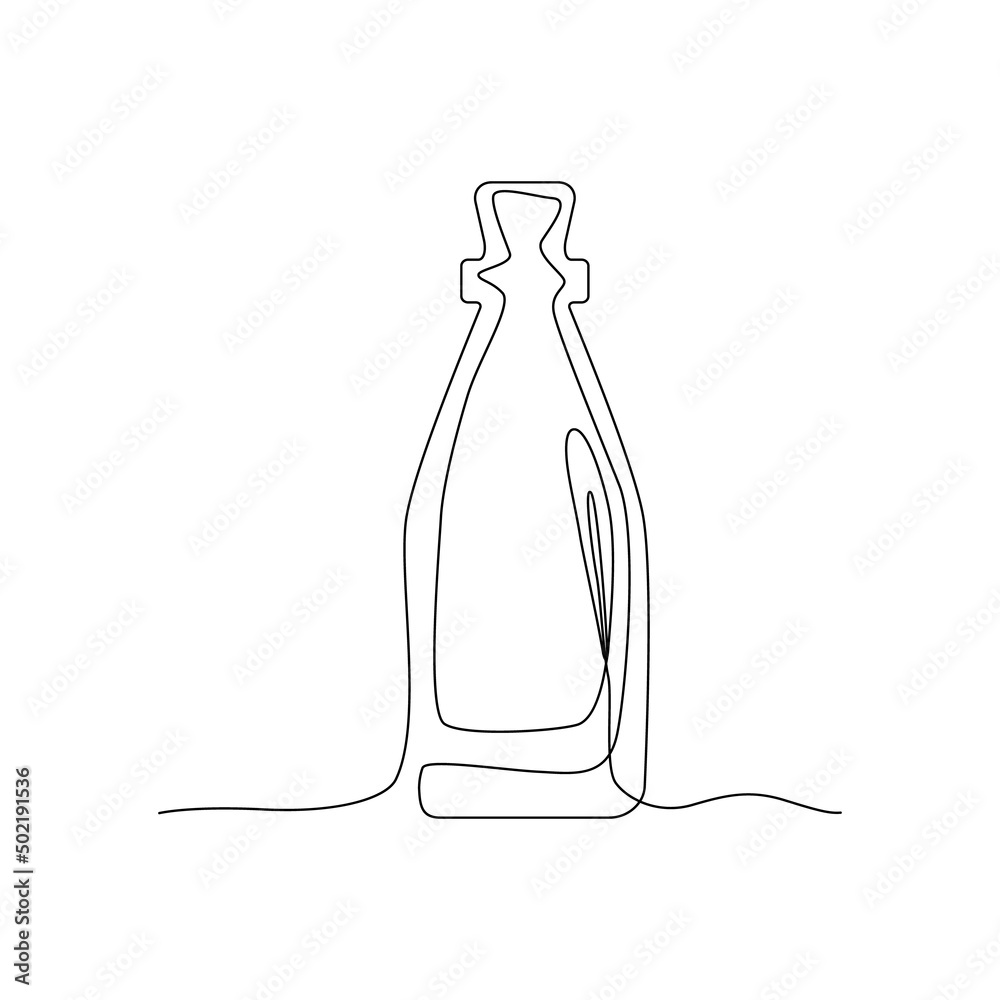 Line Drawing Art Bottle Stock Vector | Adobe Stock