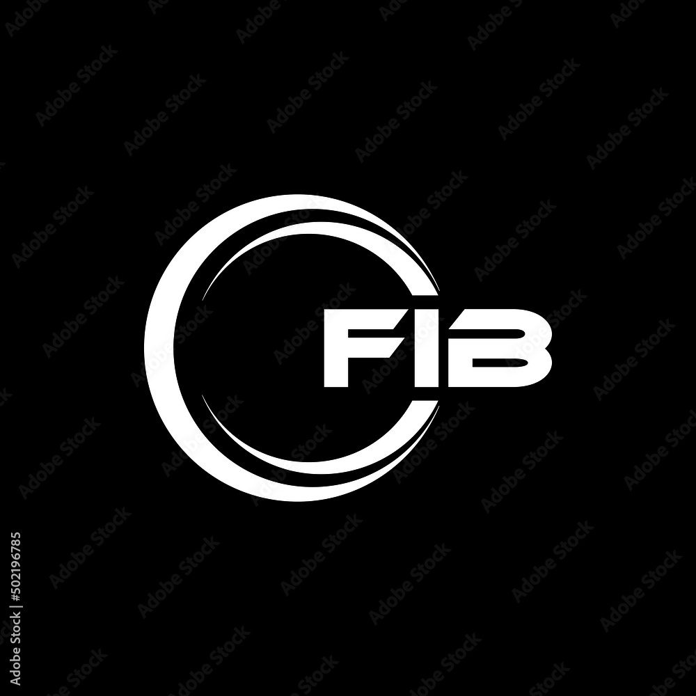 FIB letter logo design with black background in illustrator, vector ...