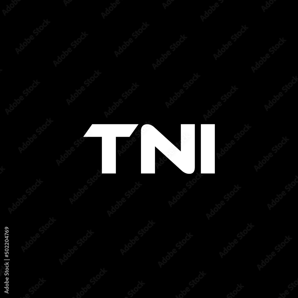 TNI letter logo design with black background in illustrator, vector ...
