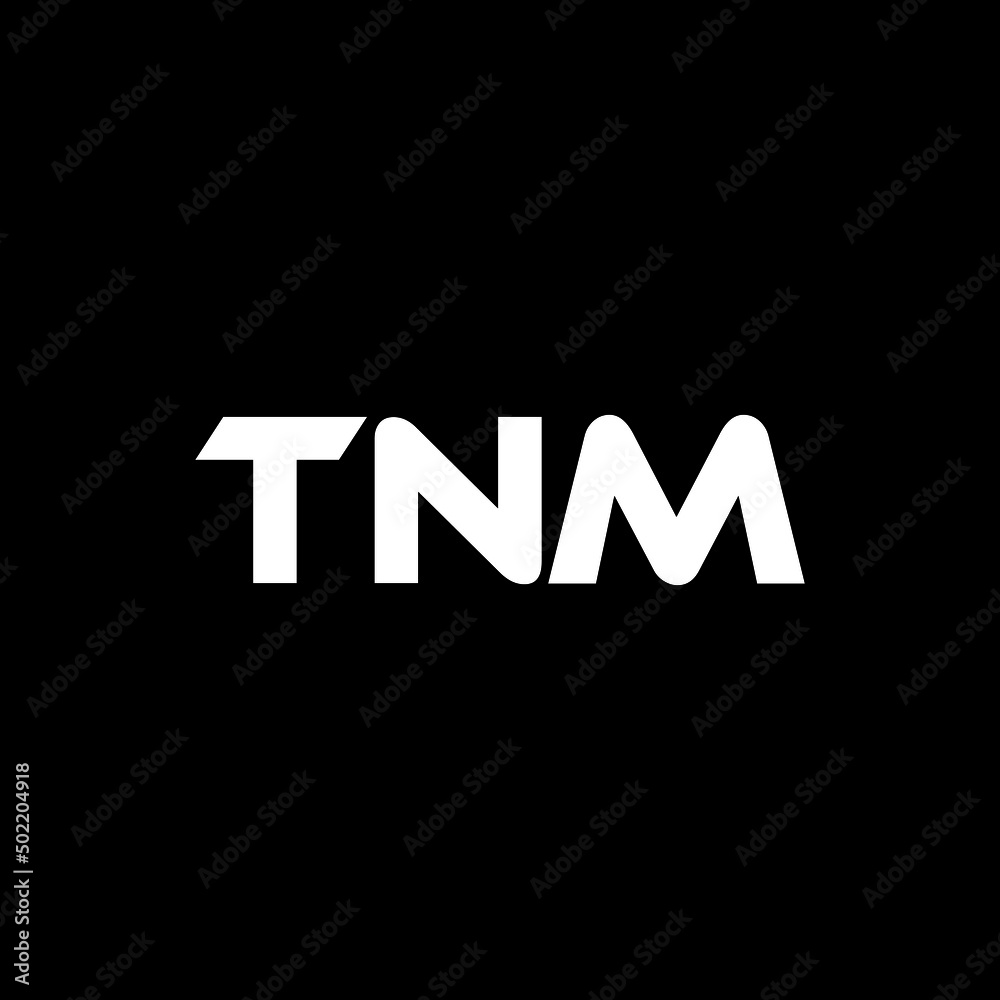 Vecteur Stock TNM letter logo design with black background in ...
