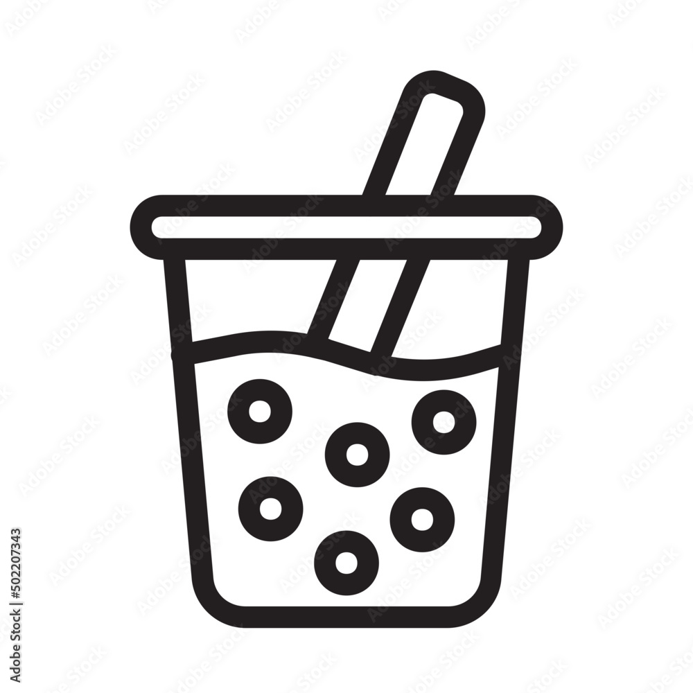 Bubble Tea , Tea outline icon. Stock Vector | Adobe Stock