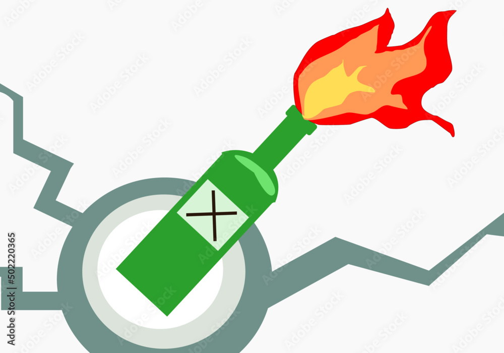 molotov cocktail. revolution symbol. rebellion symbol. insurrection ...