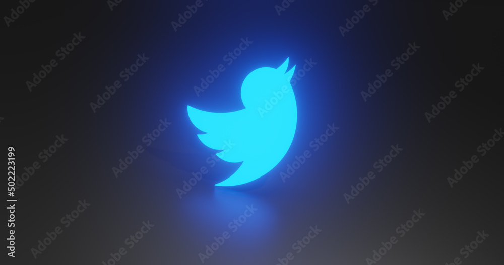 Glowing Twitter image with glow Stock Photo | Adobe Stock