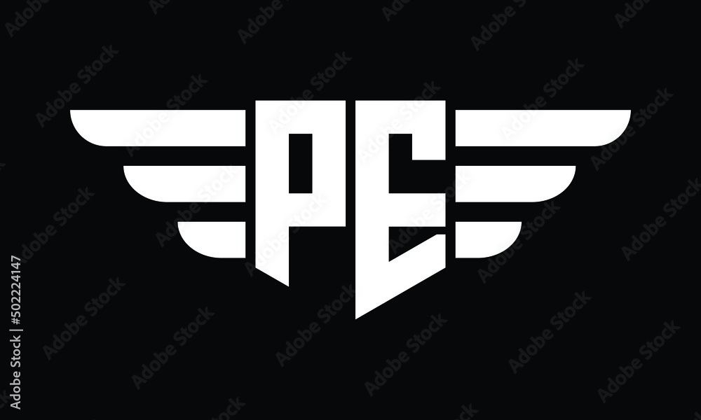 PE logo design vector template | monogram logo | abstract logo ...