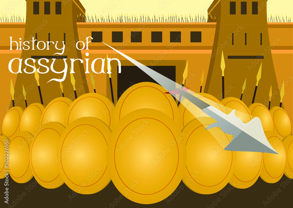 History of assyrian , flat vector illustration. Stock Vector | Adobe Stock