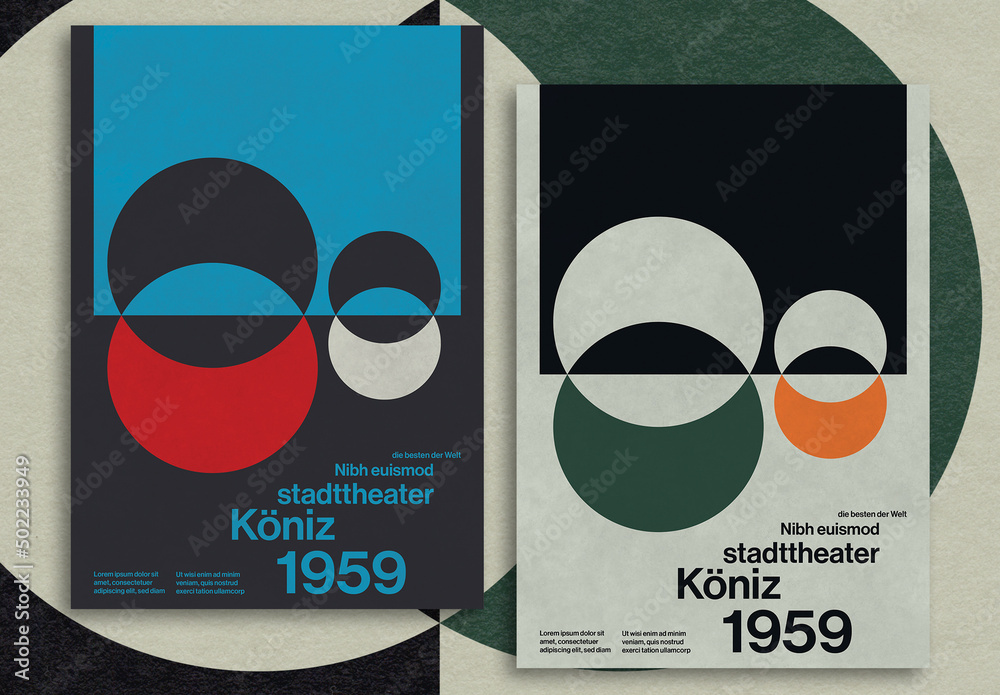 Creative Swiss Typography Style Poster Layout with Geometric Minimalist ...