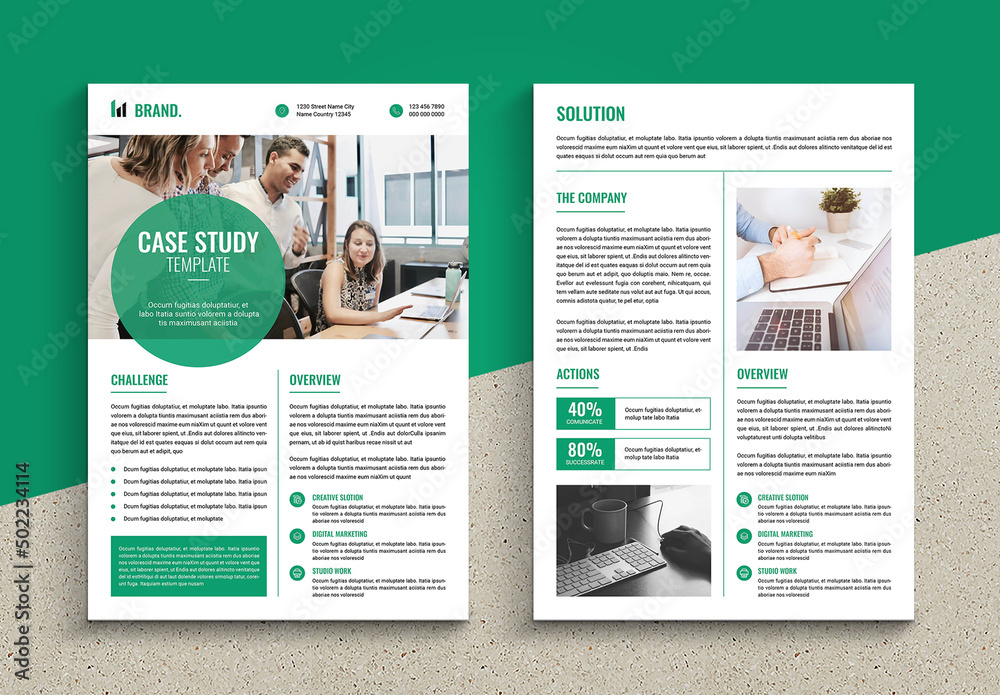 Case Study Layout Stock Template | Adobe Stock