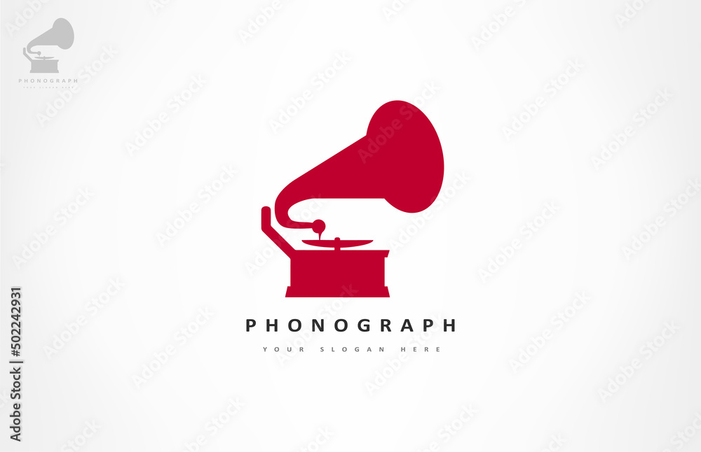 Phonograph logo vector. Device for recording and reproducing sound ...