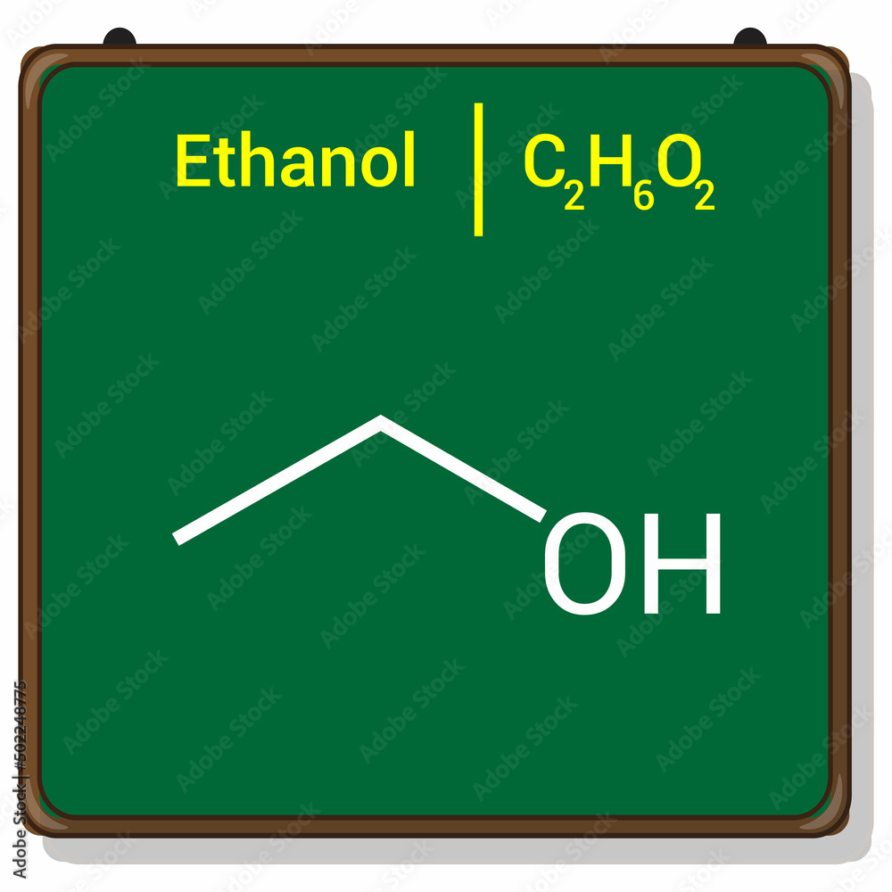 chemical structure of ethanol (C2H6O) Stock Vector | Adobe Stock