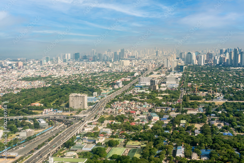 Poster Metro Manila, Philippines - The SLEX Skyway going towards the ...