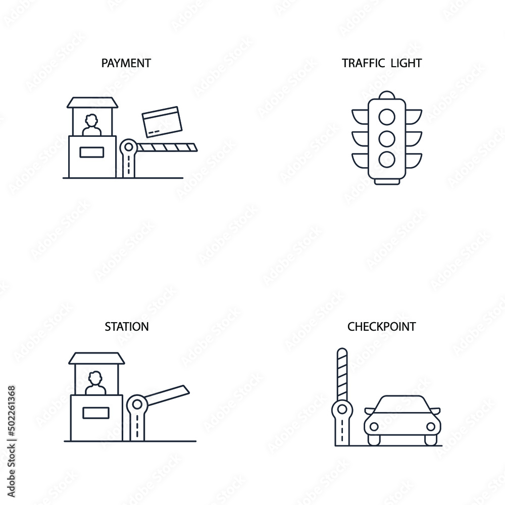 Toll Road Icons Set Toll Road Pack Symbol Vector Elements For Toll Road Icons Set Toll Road Pack Symbol Vector Elements For