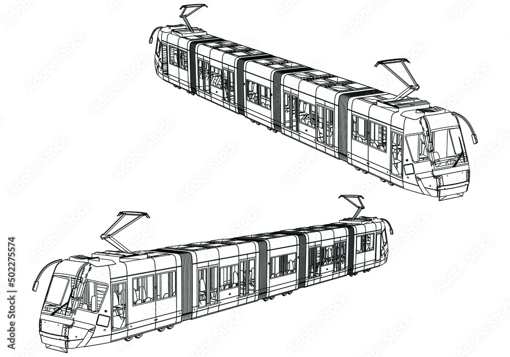 Subway train vector illustration on white background. Vector ...