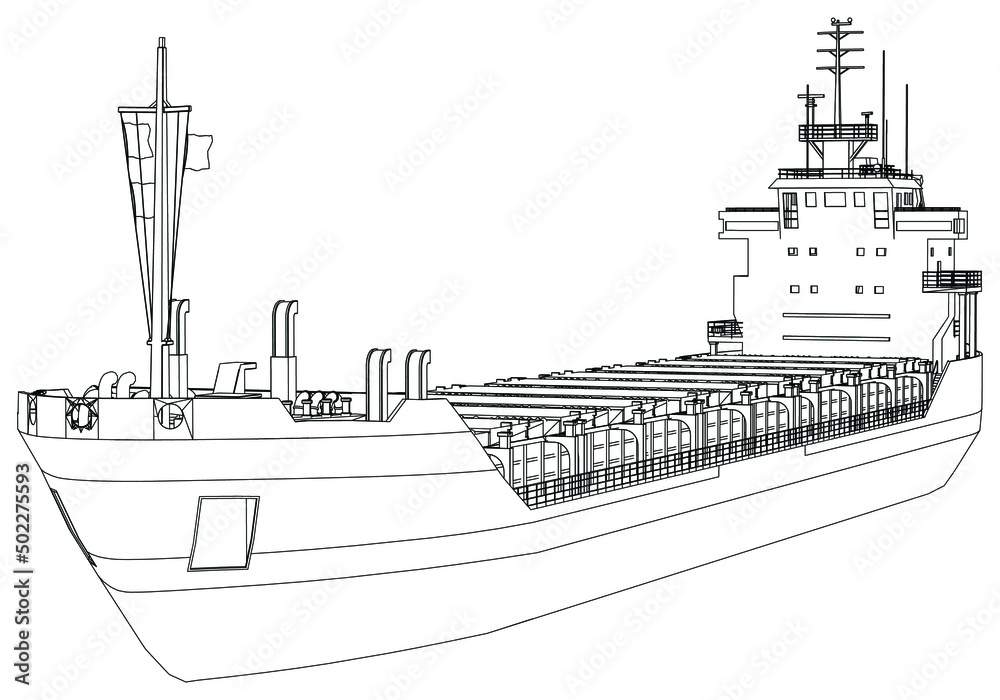 Vetor de Container ship, cargo ship. World cargo ship. Design elements ...