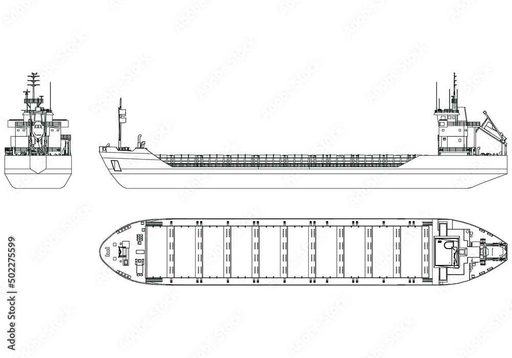 Container ship, cargo ship. World cargo ship. Design elements for logo ...